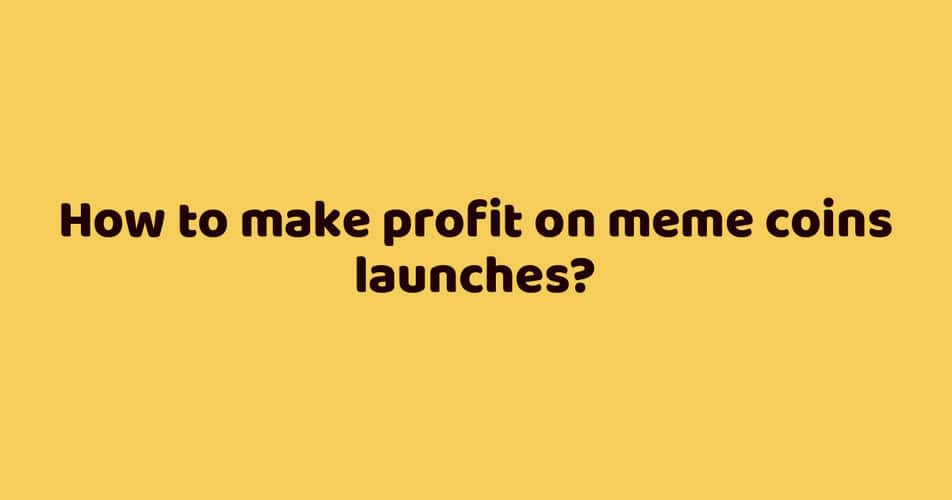 How to make profit on meme coins launches?